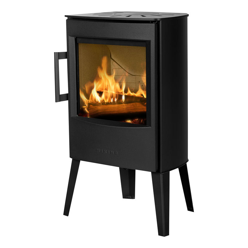 WIKING Mini 2 Brændeovn - Høje ben - Ø150 mm - Sort | Brændeovne