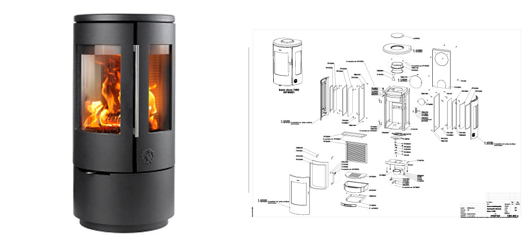 Morsø 7400 reservedele til brændeovne - Hurtig levering