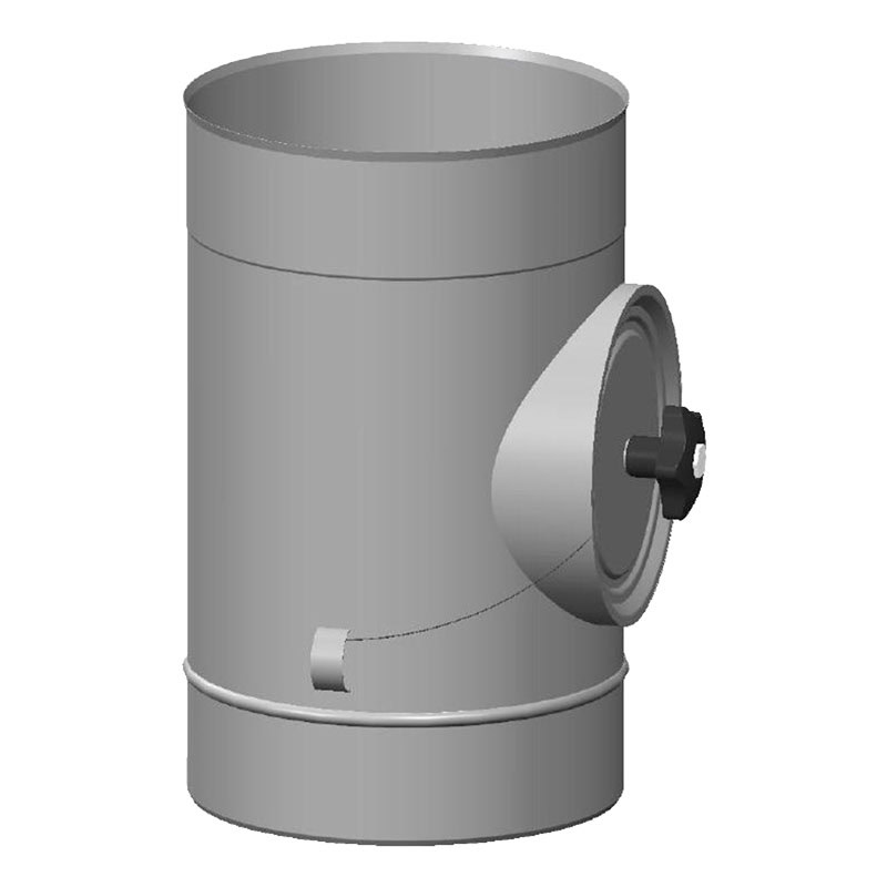Stålforing T-Stykke m. Renselem Ø150 | Køb hos Pejsen